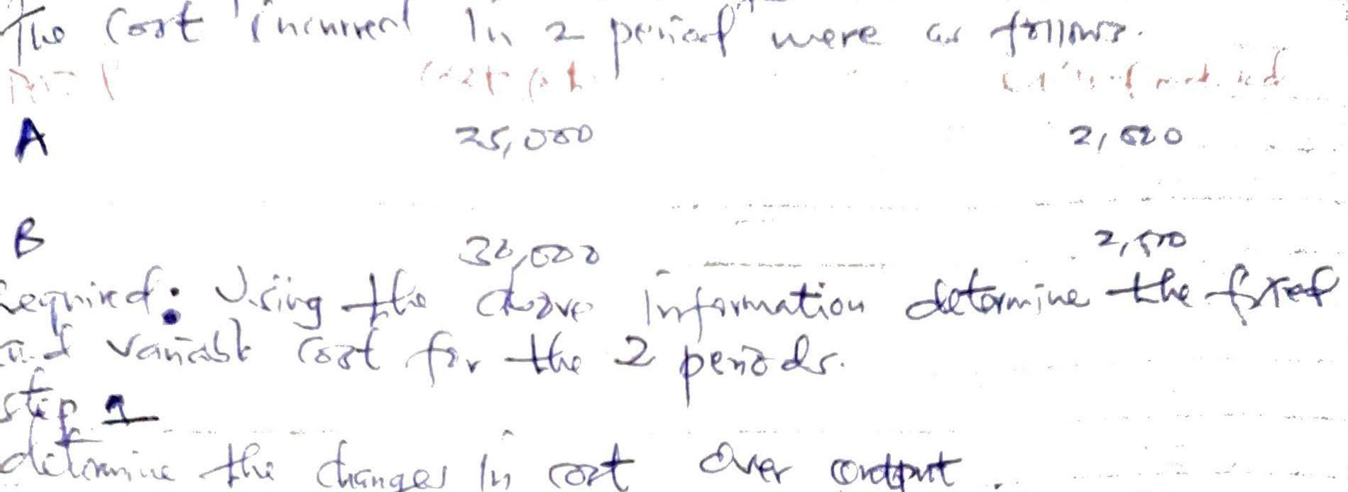 The cost incurred in 2 periods were as | StudyX