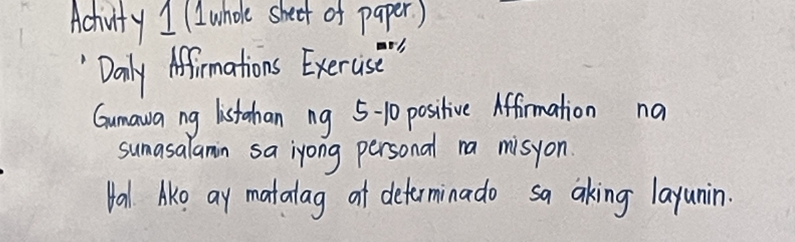 Activity 1 (1 whole sheet of paper.) "Daily | StudyX