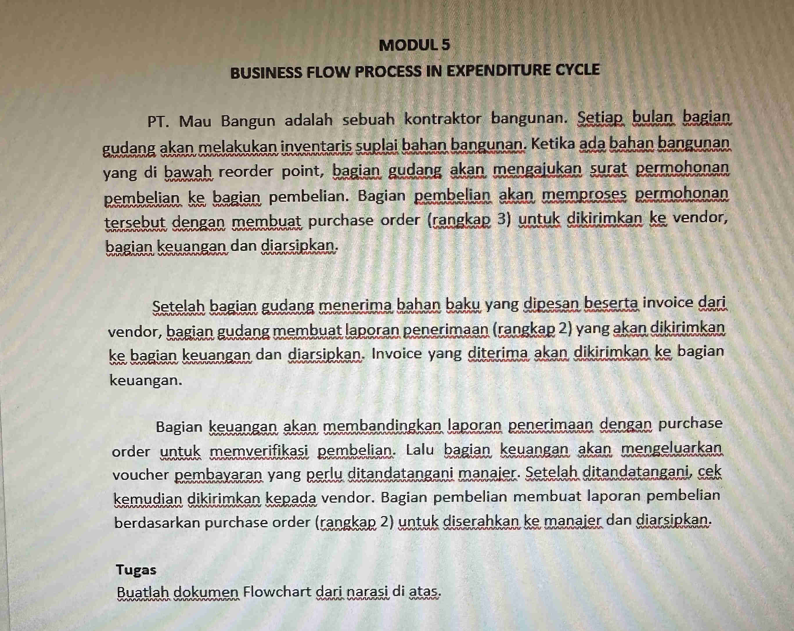 Tugas Buatlah dokumen Flowchart dari narasi | StudyX