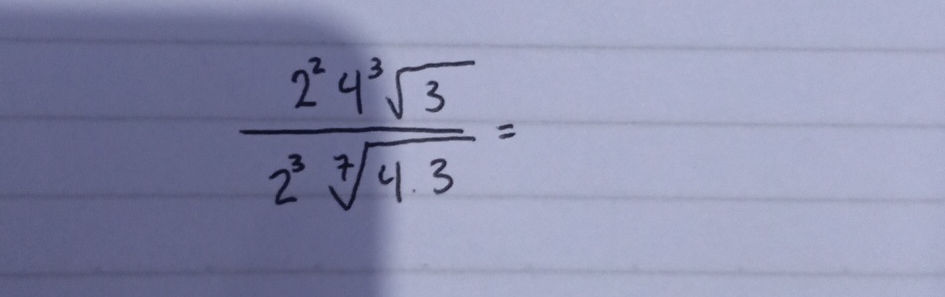 Simplify the expression: 2^2 * 4^3 * sqrt(3) | StudyX