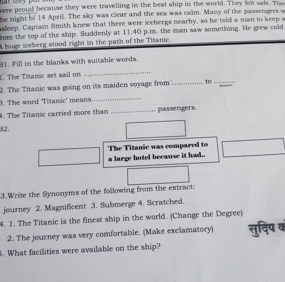 B1. Fill in the blanks with suitable words. | StudyX