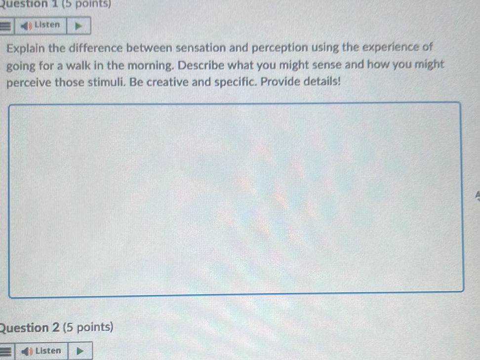 Explain the difference between sensation and | StudyX