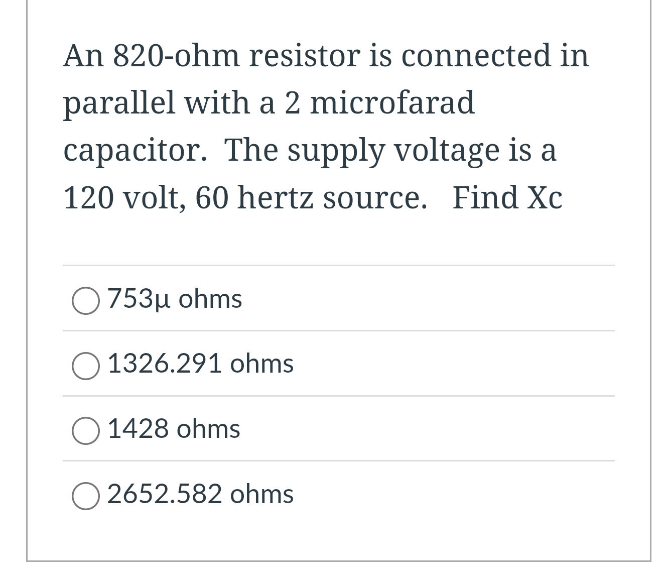 An 820-ohm resistor is connected in parallel | StudyX