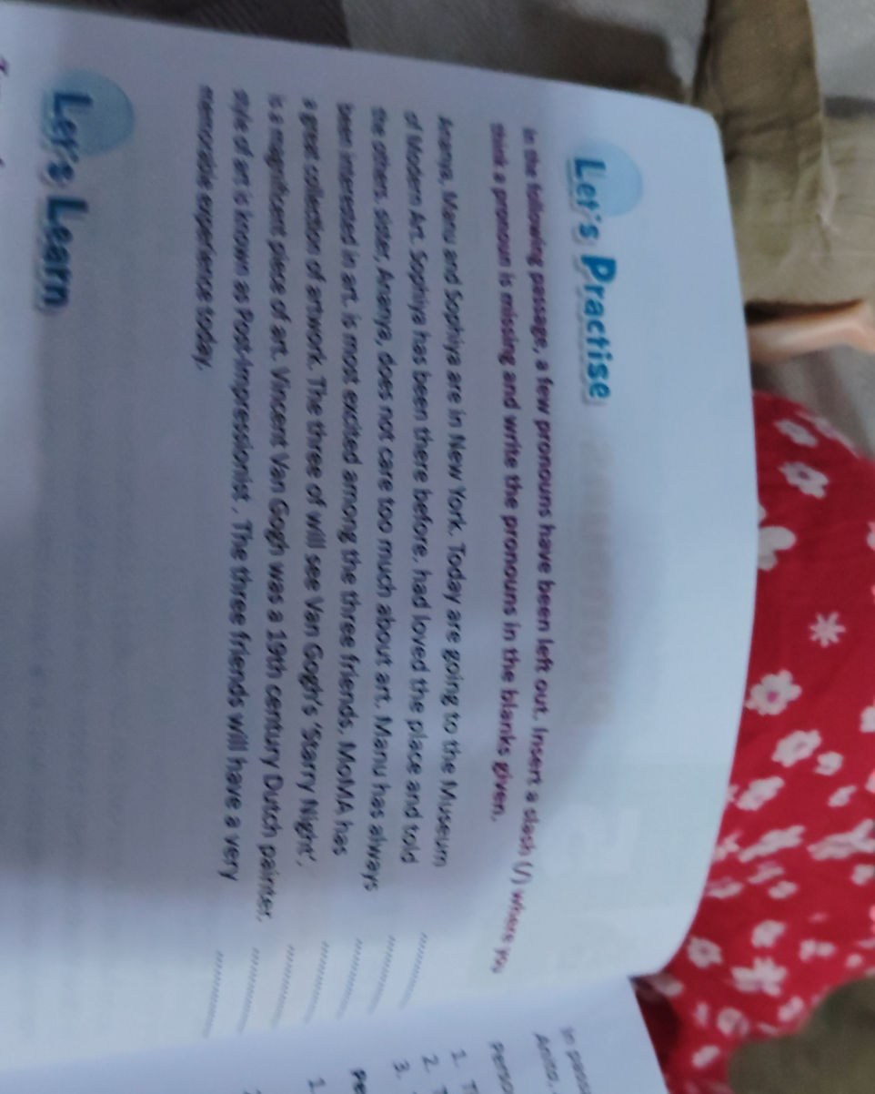 Let's Practise in the following passage, a | StudyX