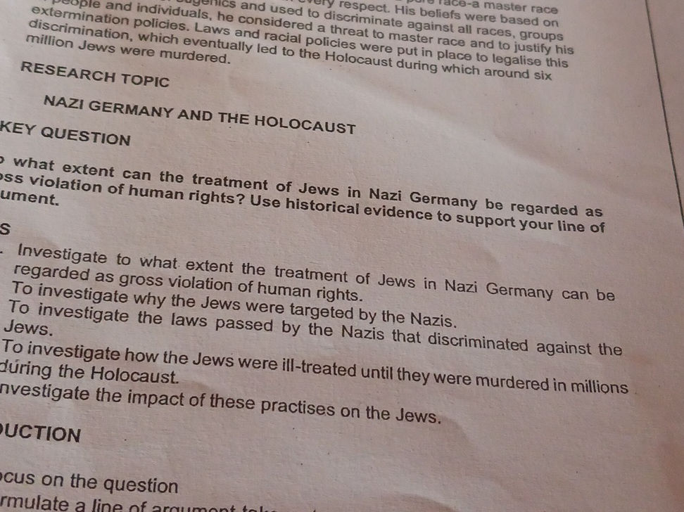 RESEARCH TOPIC NAZI GERMANY AND THE | StudyX