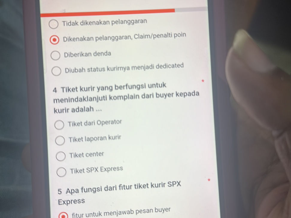 4 Tiket kurir yang berfungsi untuk | StudyX