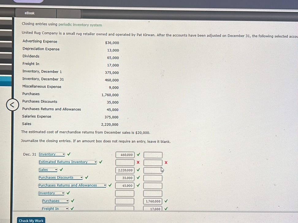 Closing entries using periodic inventory | StudyX