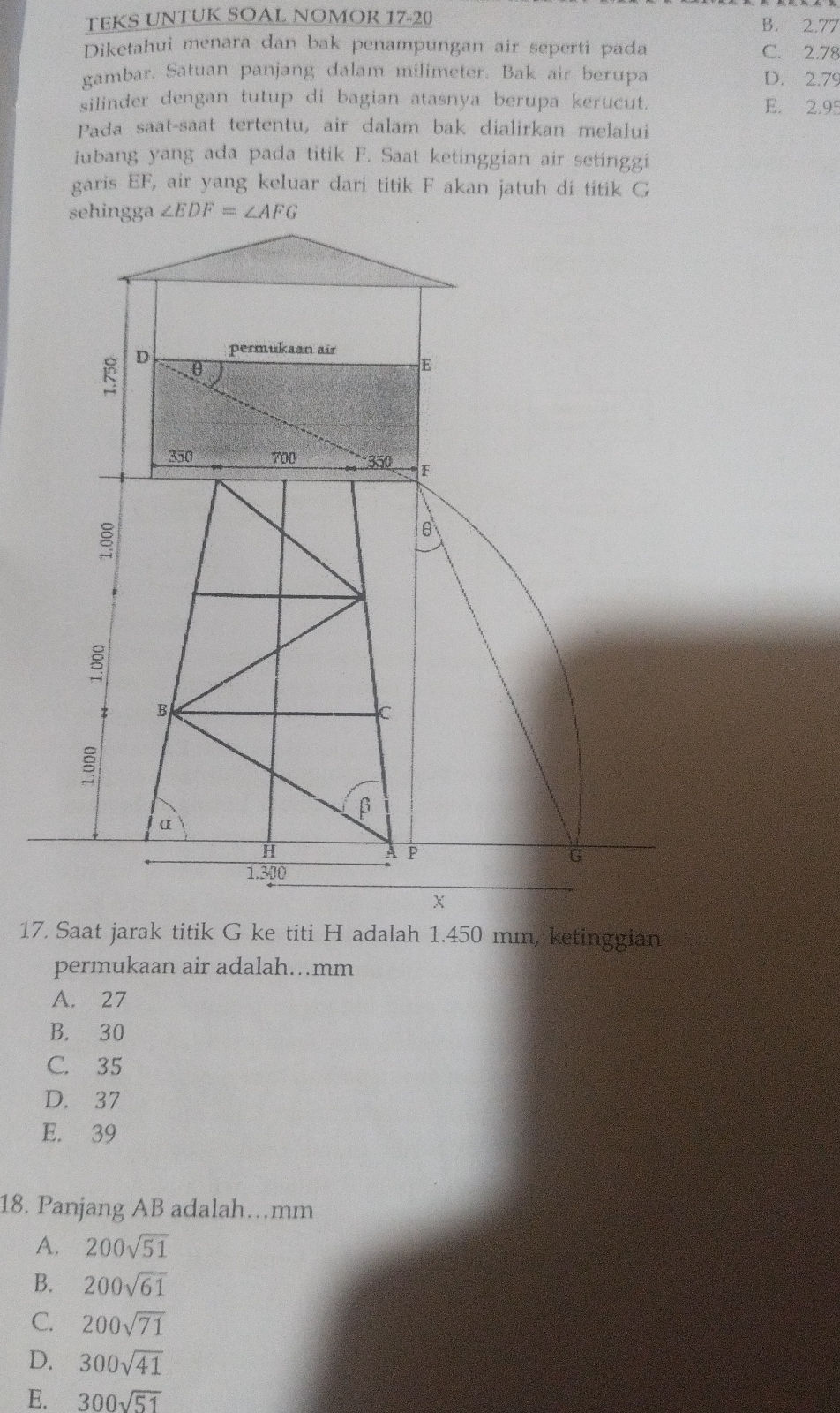 17. Saat jarak titik G ke titi H adalah | StudyX