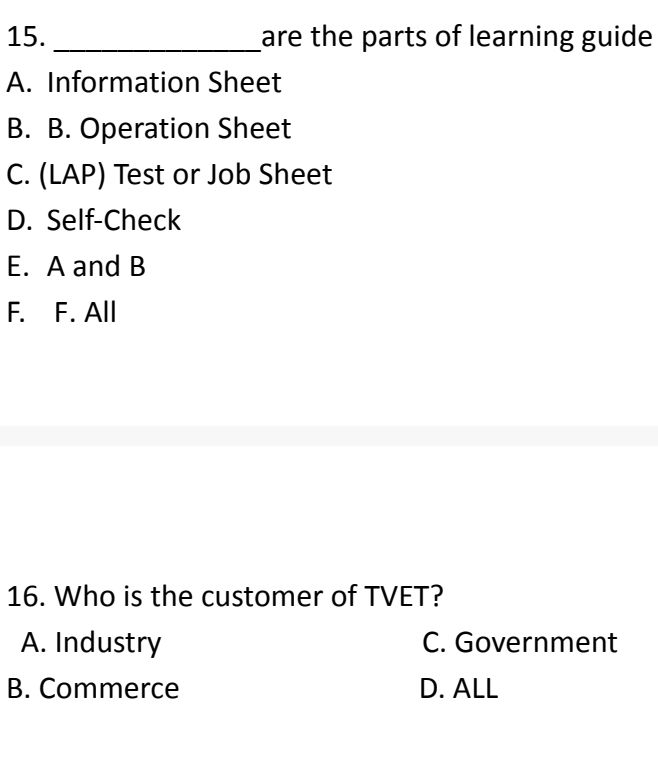 15. _______ are the parts of learning guide | StudyX