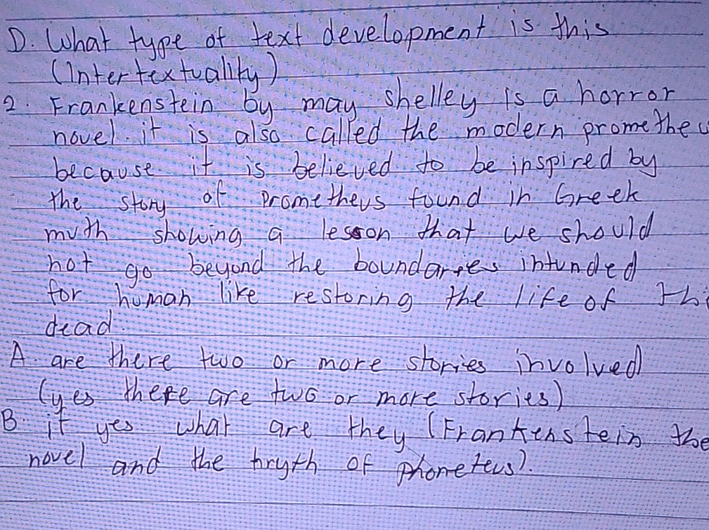 D. What type of text development is this | StudyX