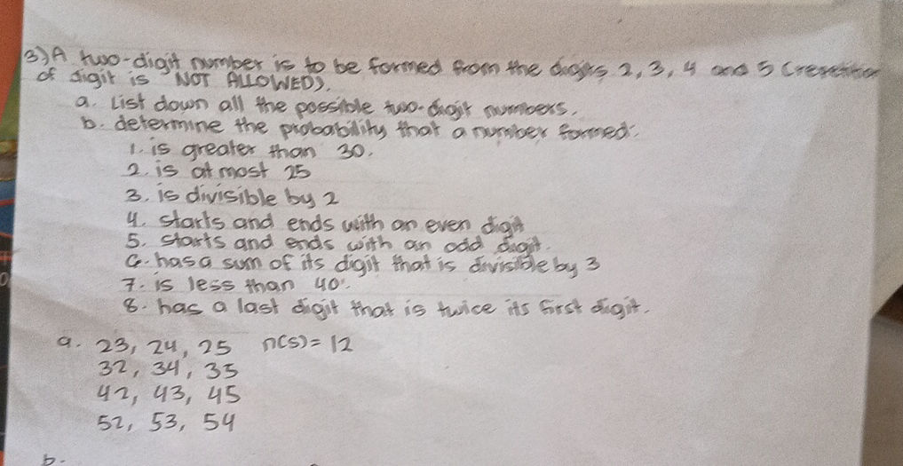 3) A two-digit number is to be formed from | StudyX