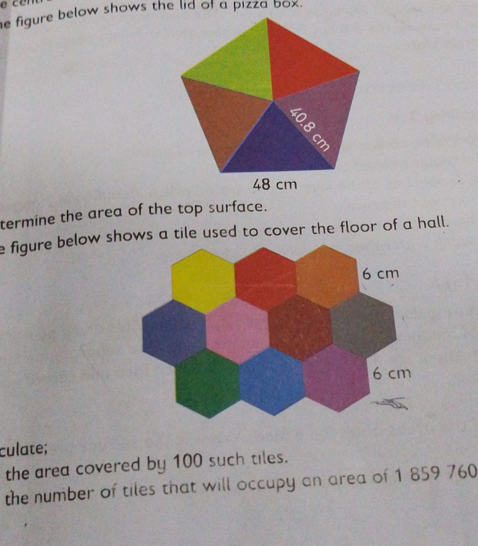 Determine the area of the top surface. | StudyX