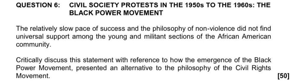 QUESTION 6: CIVIL SOCIETY PROTESTS IN THE | StudyX