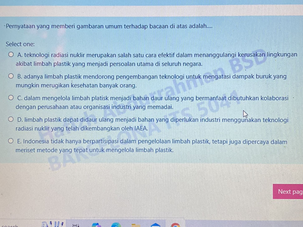 -Pernyataan yang memberi gambaran umum | StudyX