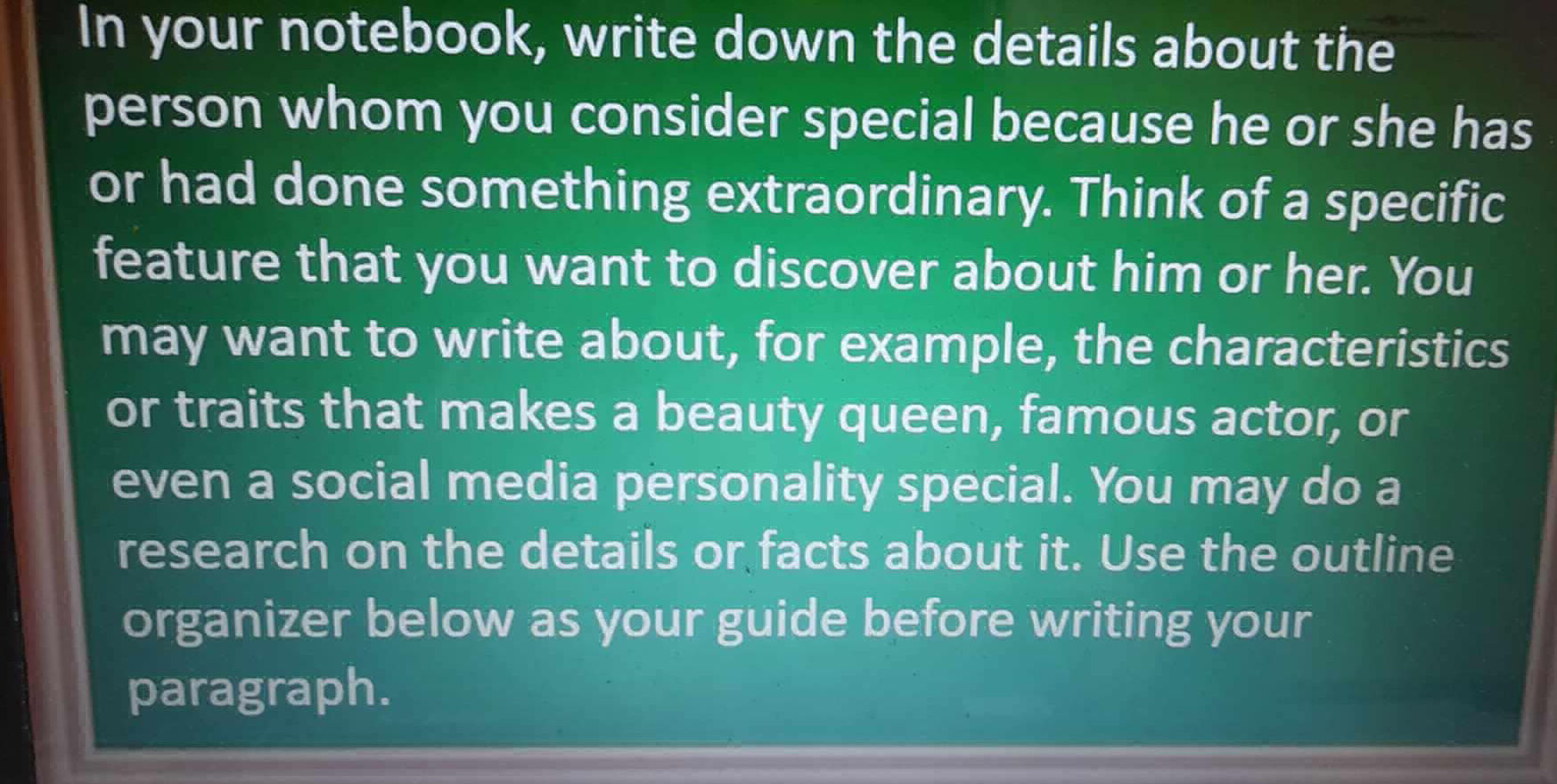 In your notebook, write down the details | StudyX