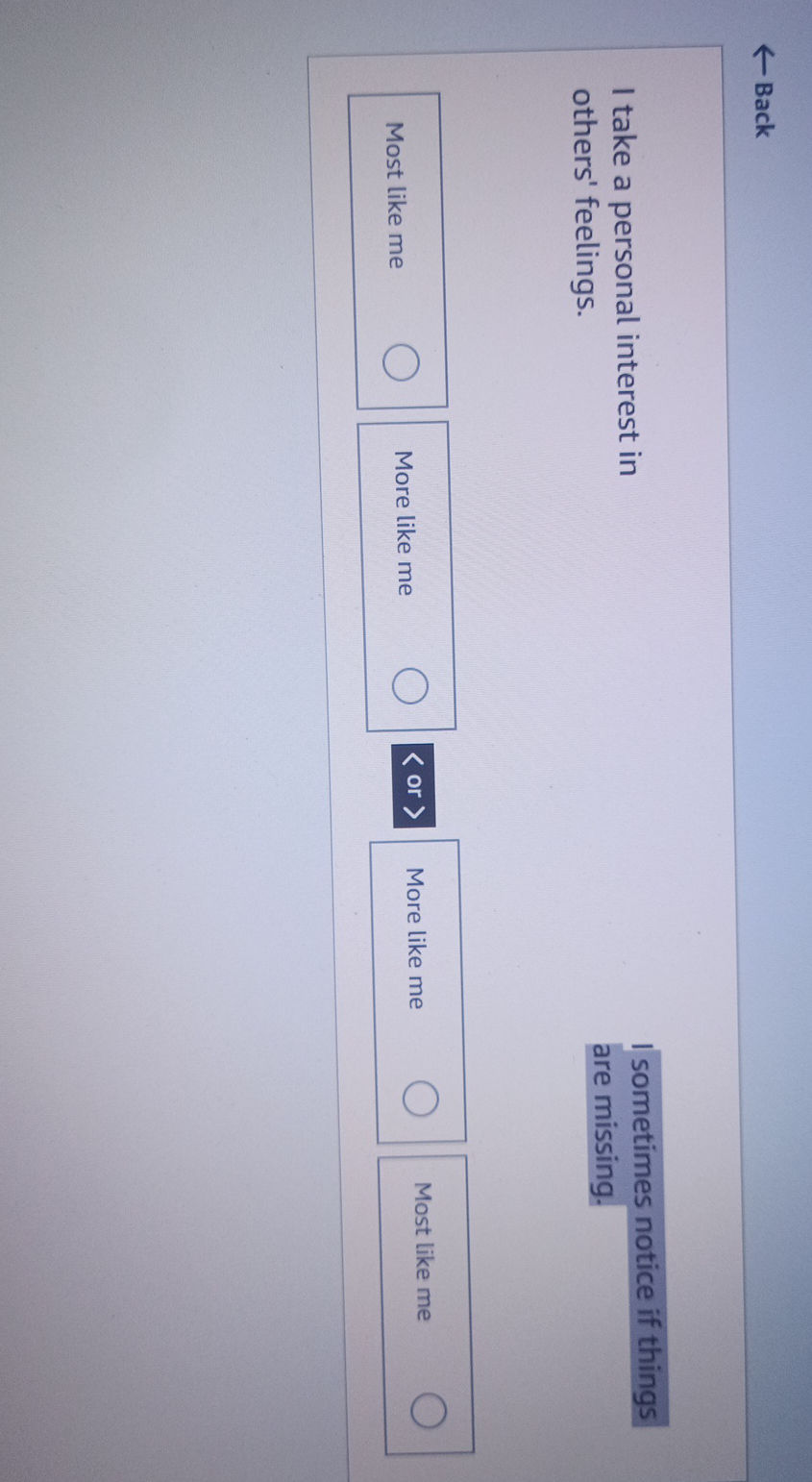 I take a personal interest in others' | StudyX