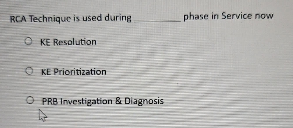 RCA Technique is used during ______ phase in | StudyX