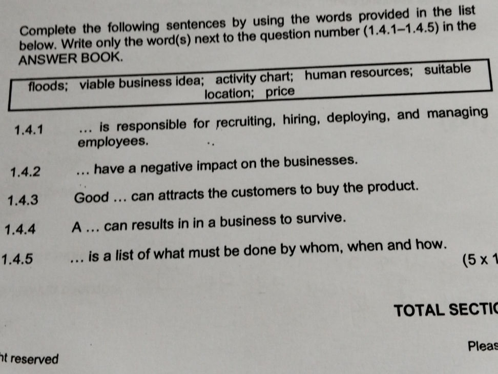 Complete the following sentences by using | StudyX