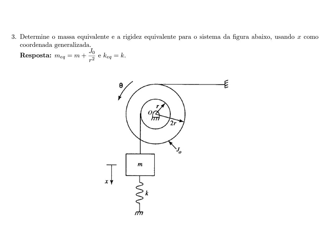 3. Determine o massa equivalente e a rigidez | StudyX