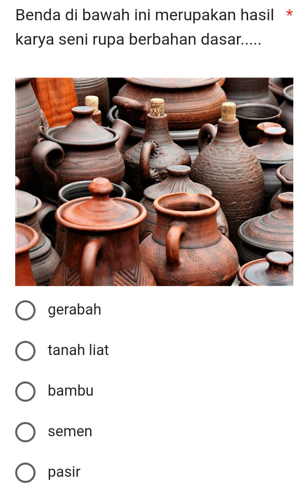 Benda di bawah ini merupakan hasil karya | StudyX