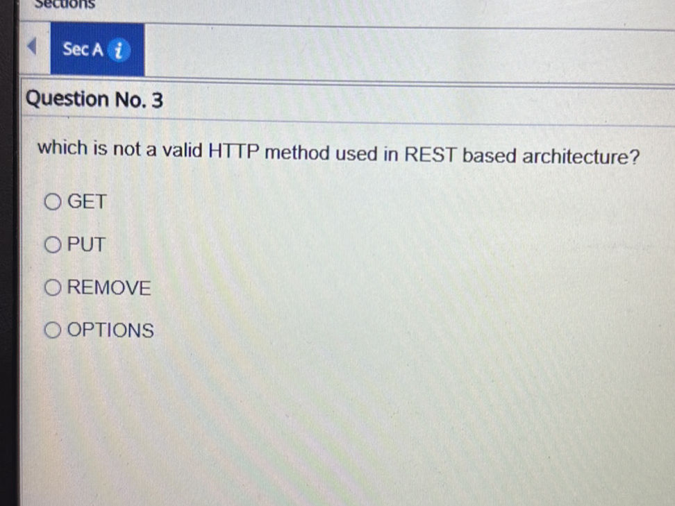 which is not a valid HTTP method used in | StudyX