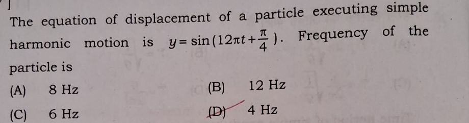 The equation of displacement of a particle | StudyX