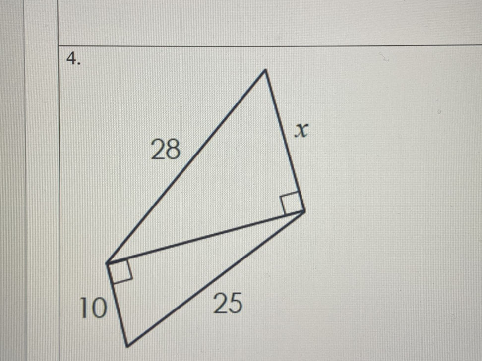 The image shows two right triangles. The | StudyX