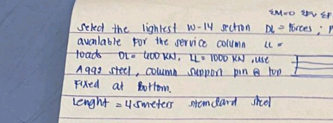 Seled the lightest W-14 section available | StudyX