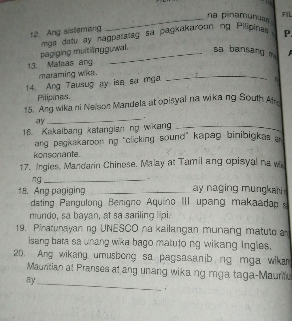 12. Ang sistemang na pinamunuan mga datu ay | StudyX