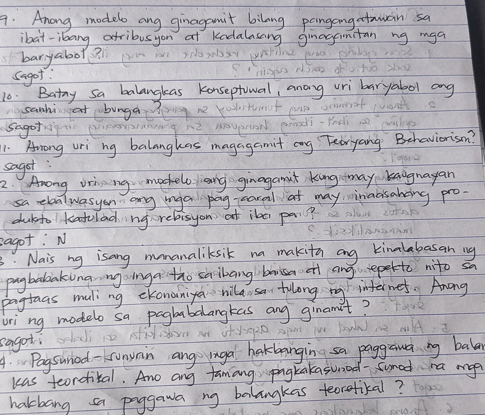 9. Anong modelo ang ginagamit bilang | StudyX