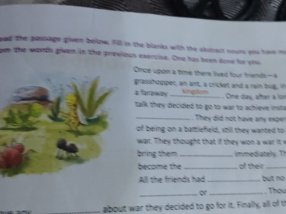 Read the passage given below. Fill in the | StudyX