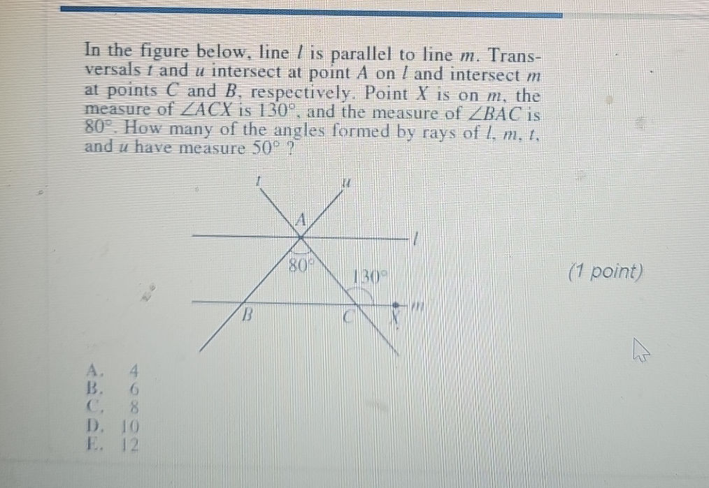 In the figure below, line $l$ is parallel to | StudyX