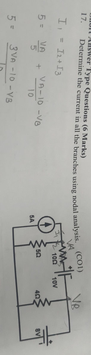 17. Determine the current in all the | StudyX