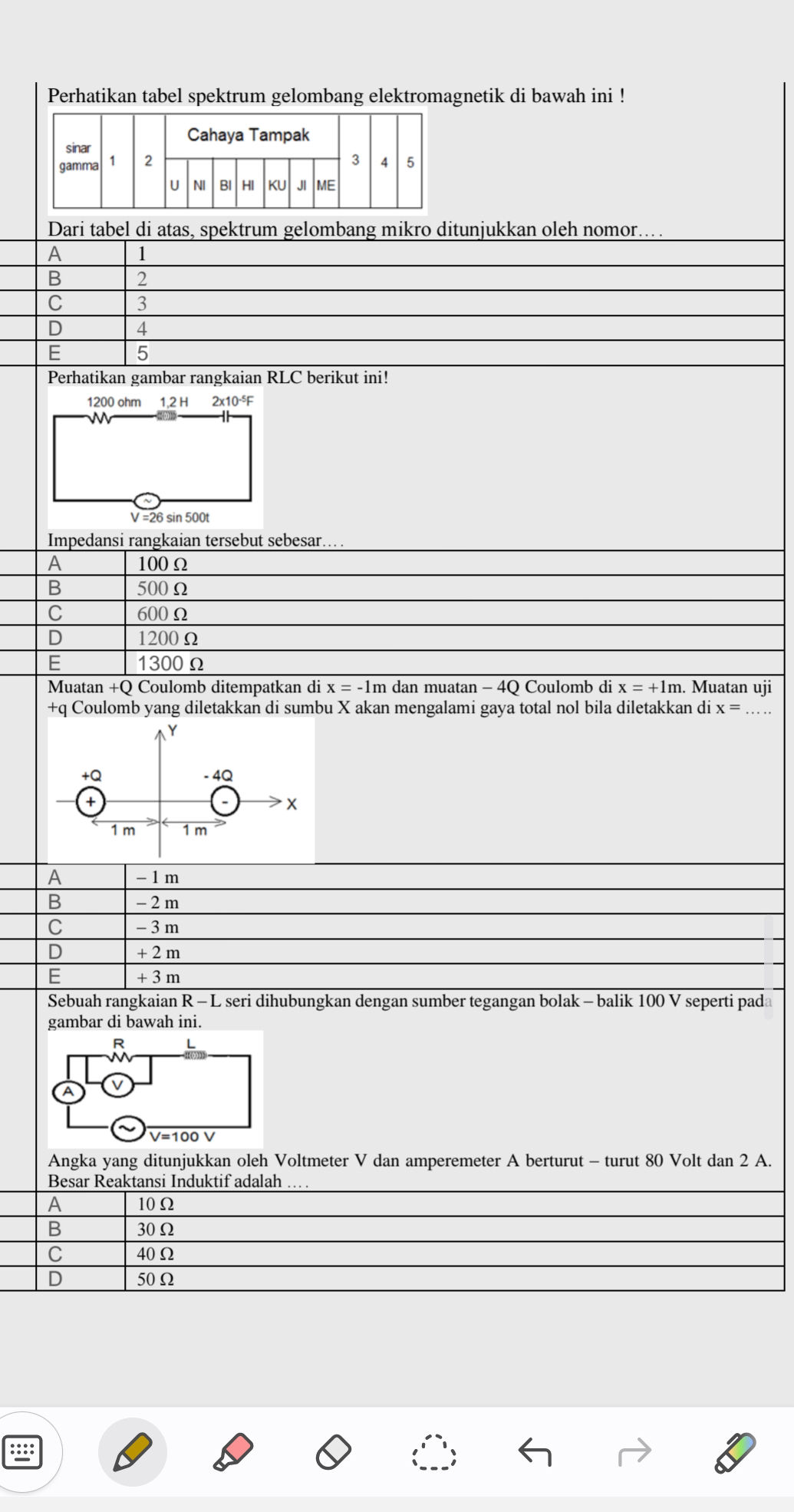 Perhatikan tabel spektrum gelombang | StudyX