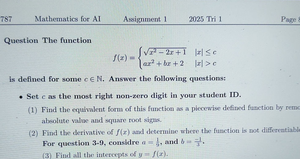 The function $f(x) = \ {x^2 - 2x + 1} | StudyX