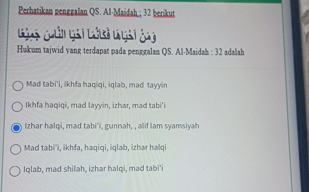 Perhatikan penggalan QS. Al-Maidah: 32 | StudyX