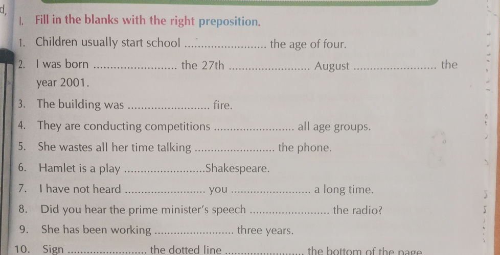 1. Fill in the blanks with the right | StudyX