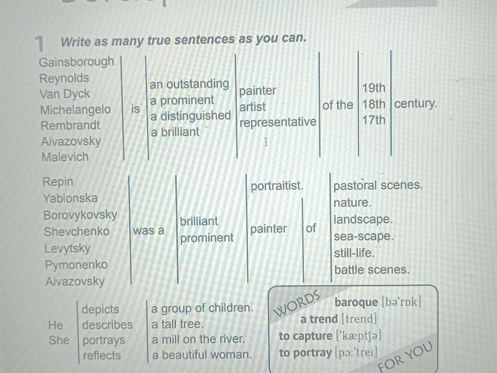 1 Write as many true sentences as you can. | StudyX