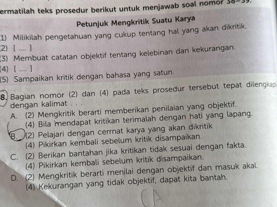 8. Bagian nomor (2) dan (4) pada teks | StudyX