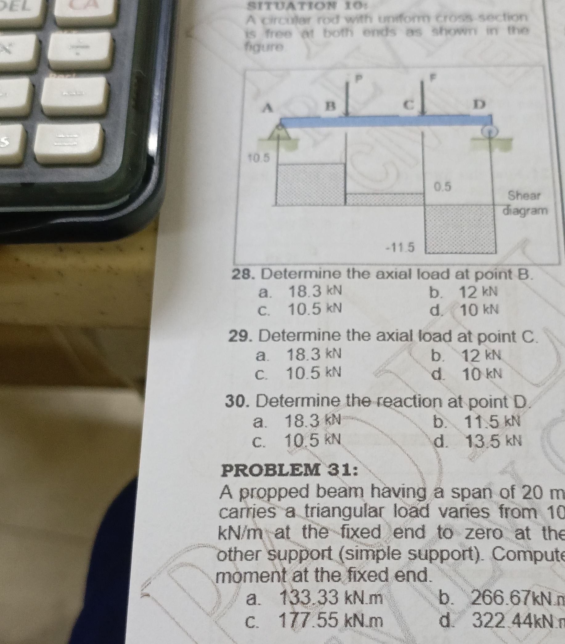 28. Determine the axial load at point B. a. | StudyX