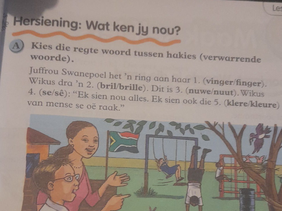 Kies die regte woord tussen hakies | StudyX