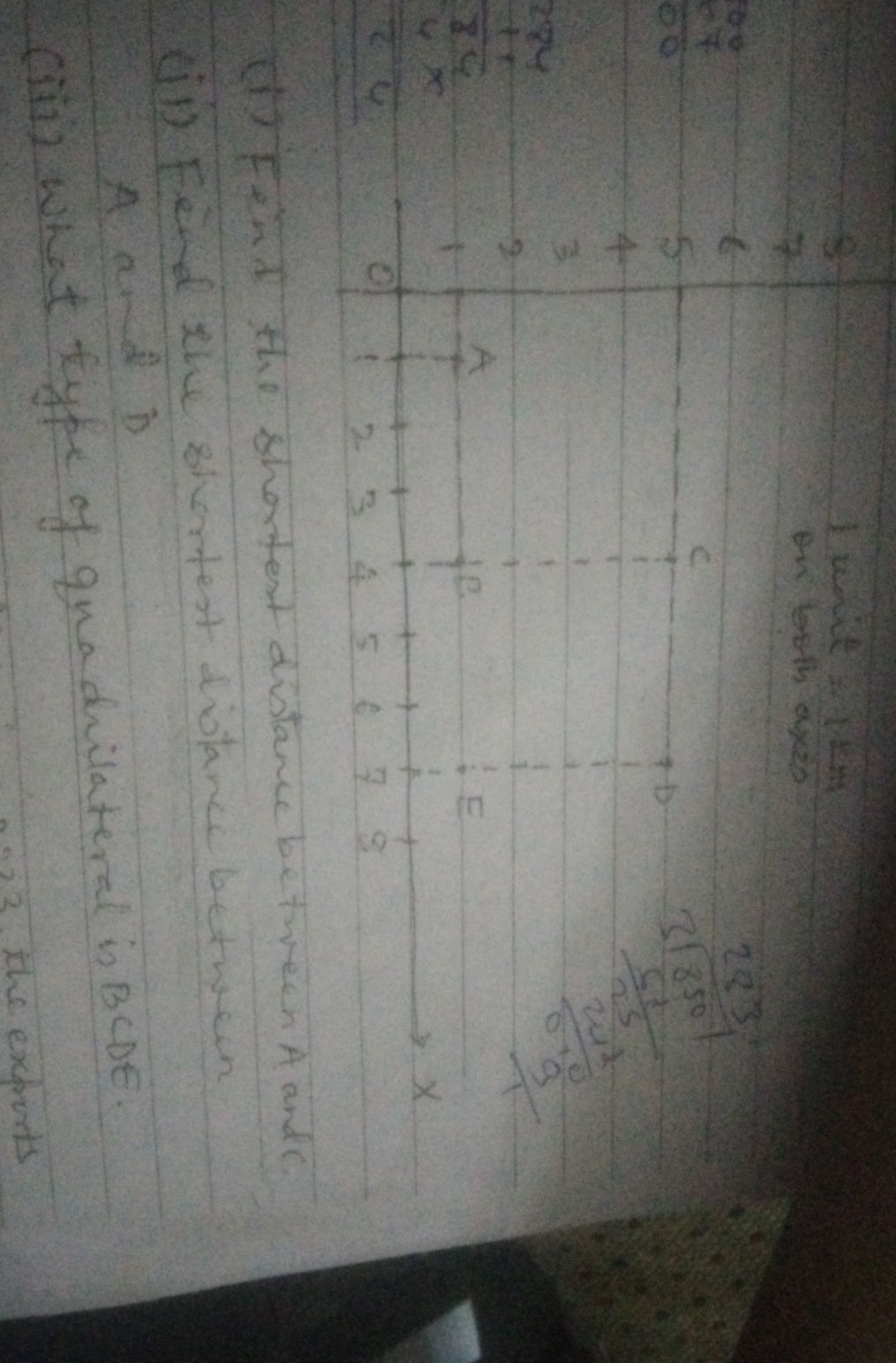 (i) Find the shortest distance between A and | StudyX