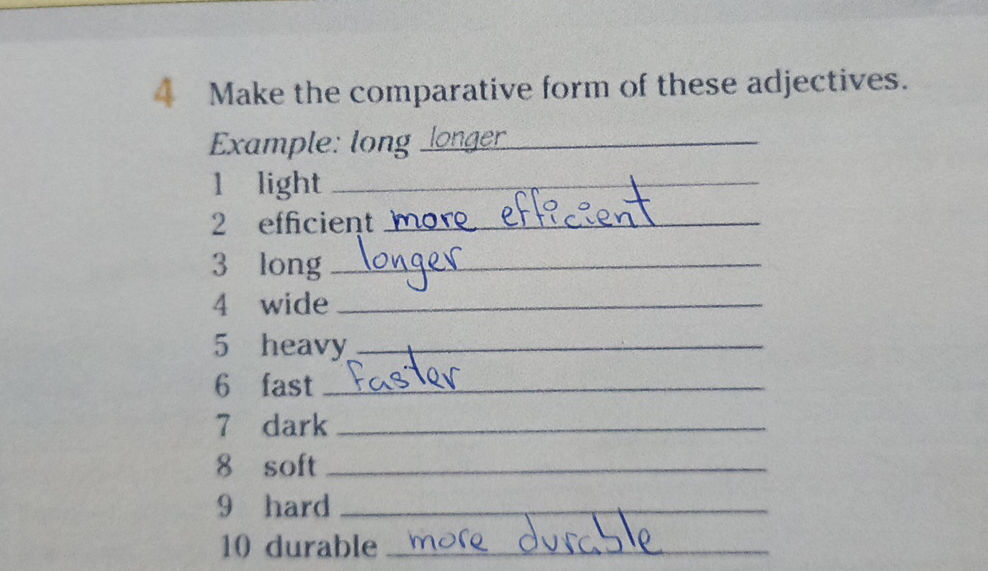 4 Make the comparative form of these | StudyX