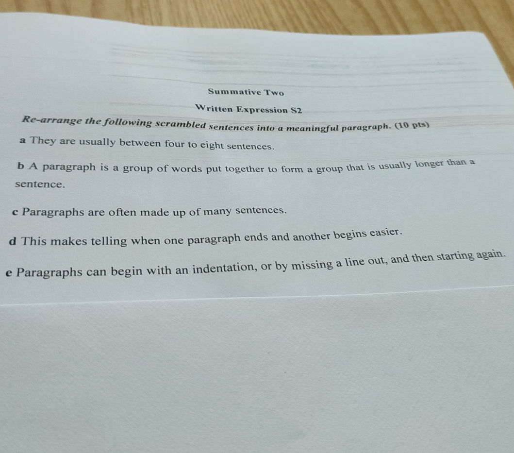 Re-arrange the following scrambled sentences | StudyX