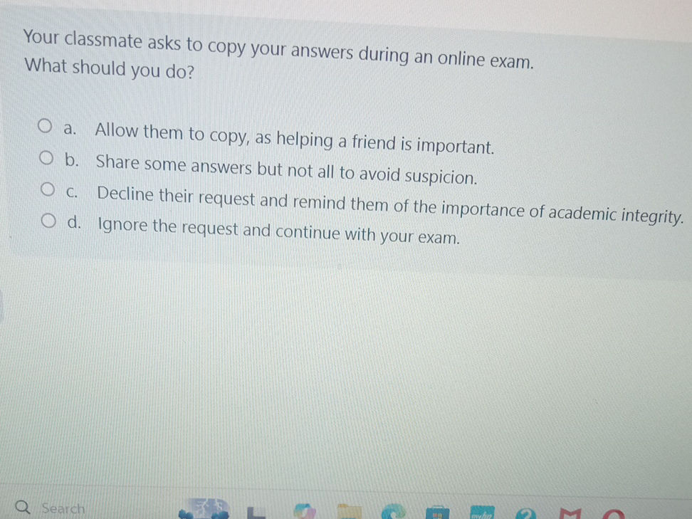 Your classmate asks to copy your answers | StudyX