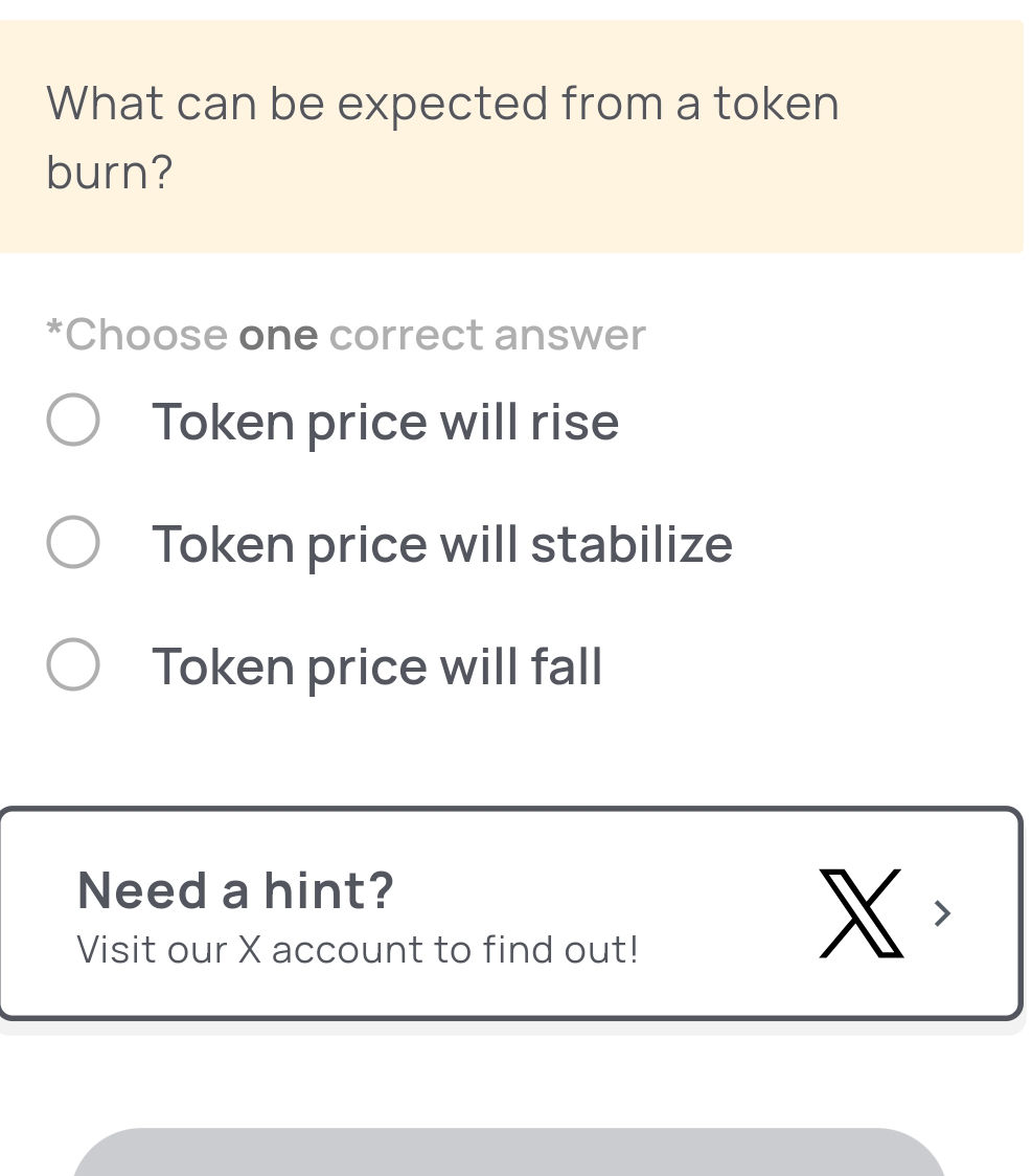 What can be expected from a token burn? | StudyX