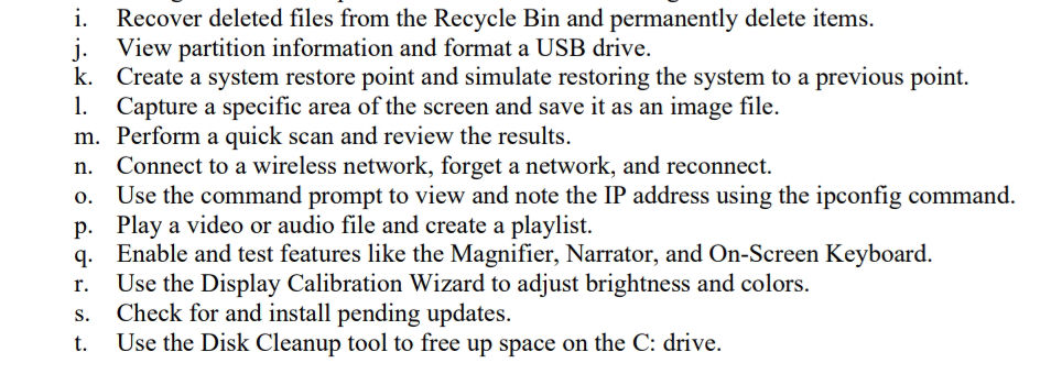 i. Recover deleted files from the Recycle | StudyX