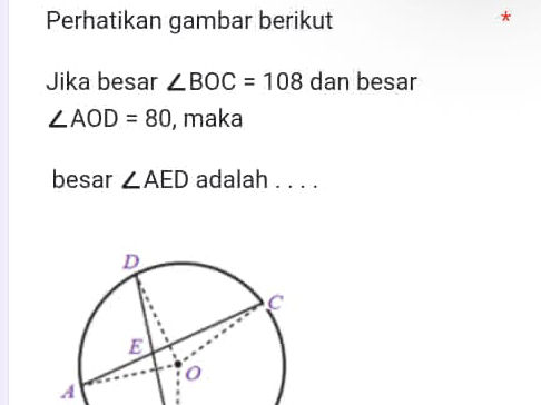 Perhatikan gambar berikut Jika besar ∠BOC = | StudyX
