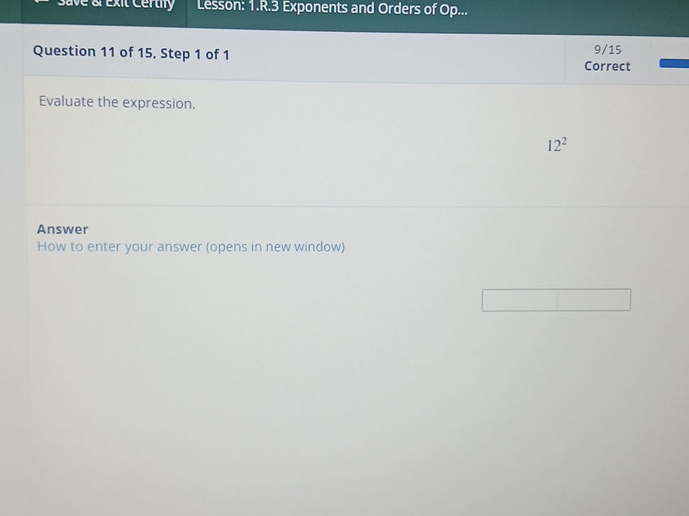 Evaluate 12 squared | StudyX