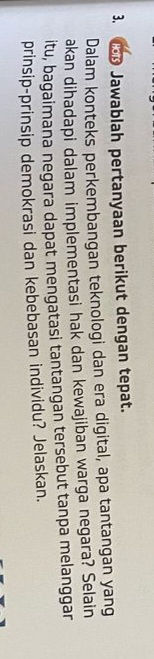 3. Jawablah pertanyaan berikut dengan tepat. | StudyX